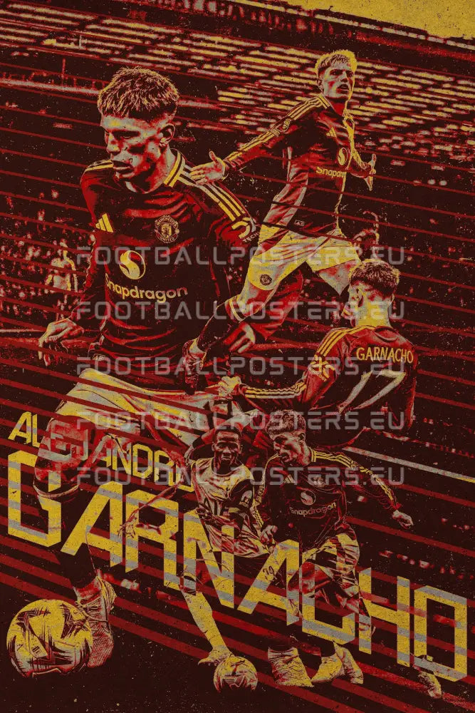 Alejandro Garnacho Poster | Manchester United Football Art