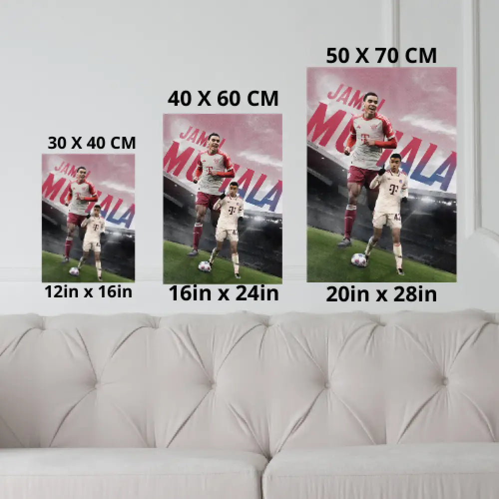 Jamal Musiala Bayern Munich Poster – Dynamic Action Shot – FootballPosters