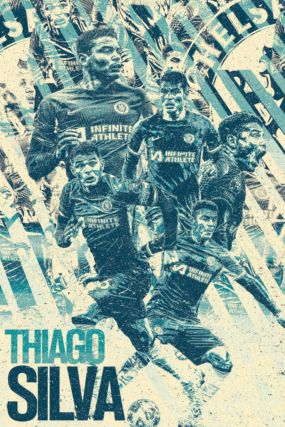 Thiago Silva Poster | Iconic Chelsea Art Print | Premium Matte Paper
