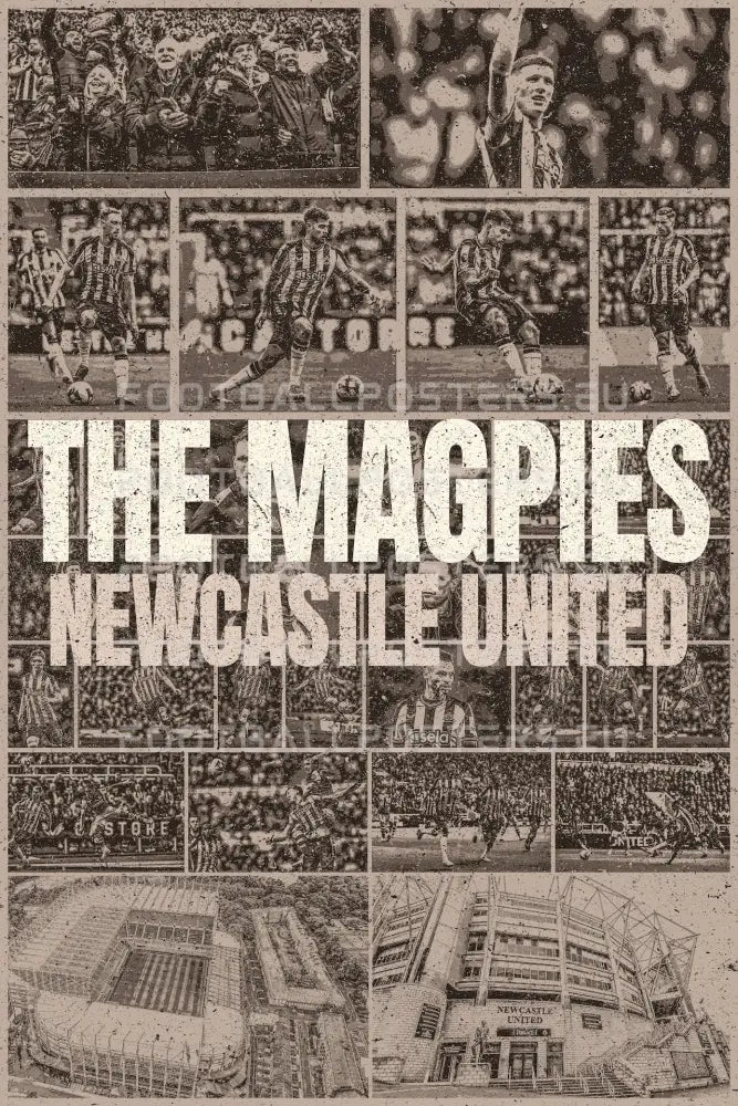 Newcastle United 'The Magpies' Poster | High-Quality Football Art Print