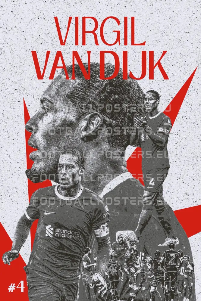Virgil van Dijk Poster | Liverpool FC | Football Art | Premium Quality