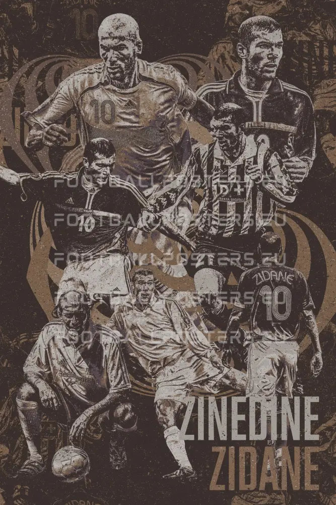 Zinedine Zidane Icon Poster | Football Legend | Juventus | Real Madrid ...